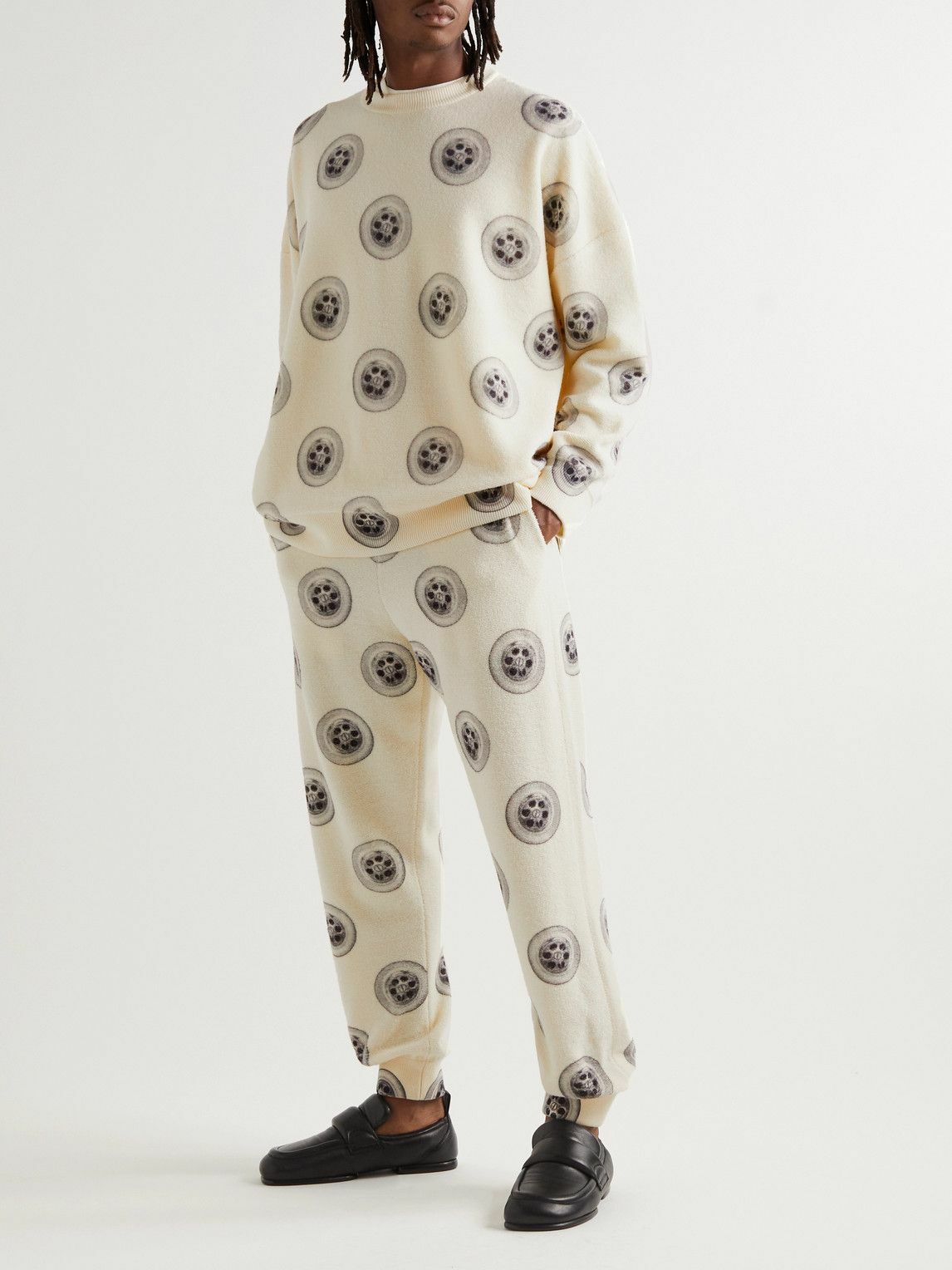 Loewe - Sinkhole Tapered Printed Wool-Blend Sweatpants - Neutrals Loewe