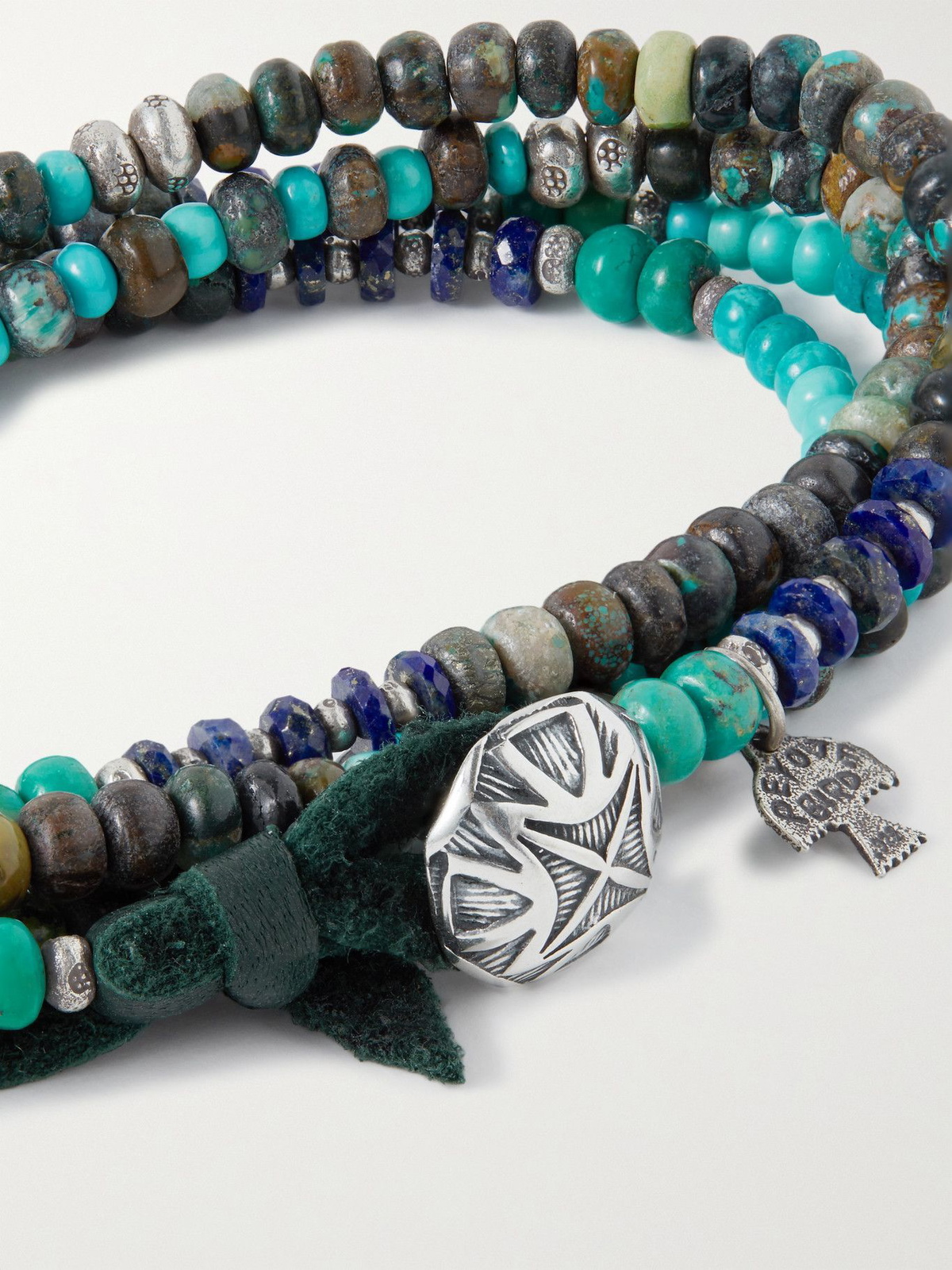 Peyote Bird - Gila Sterling Silver and Leather Turquoise and Lapis ...