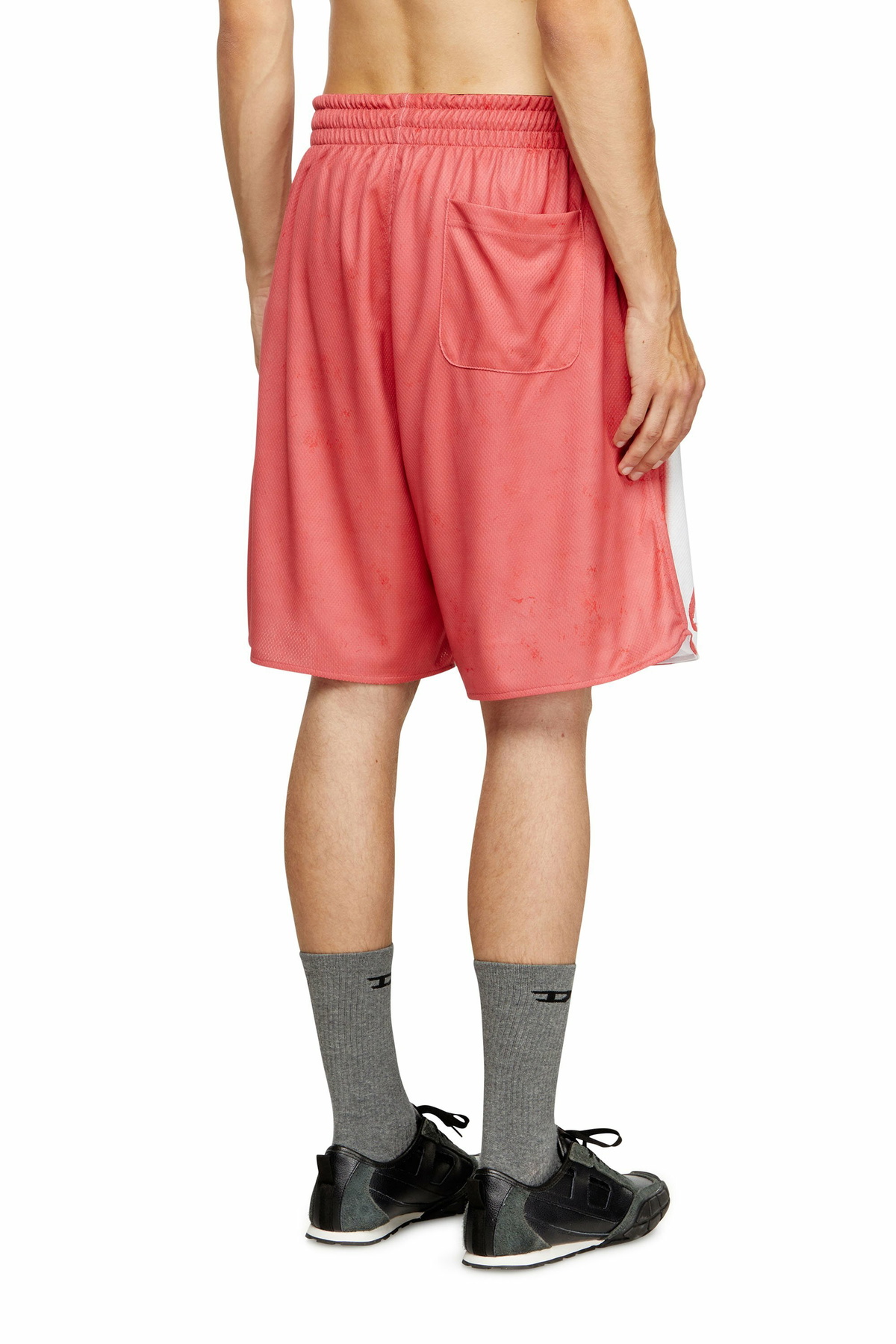 Diesel Striped shorts with photo patches - Shorts Mens in Multicolor Diesel