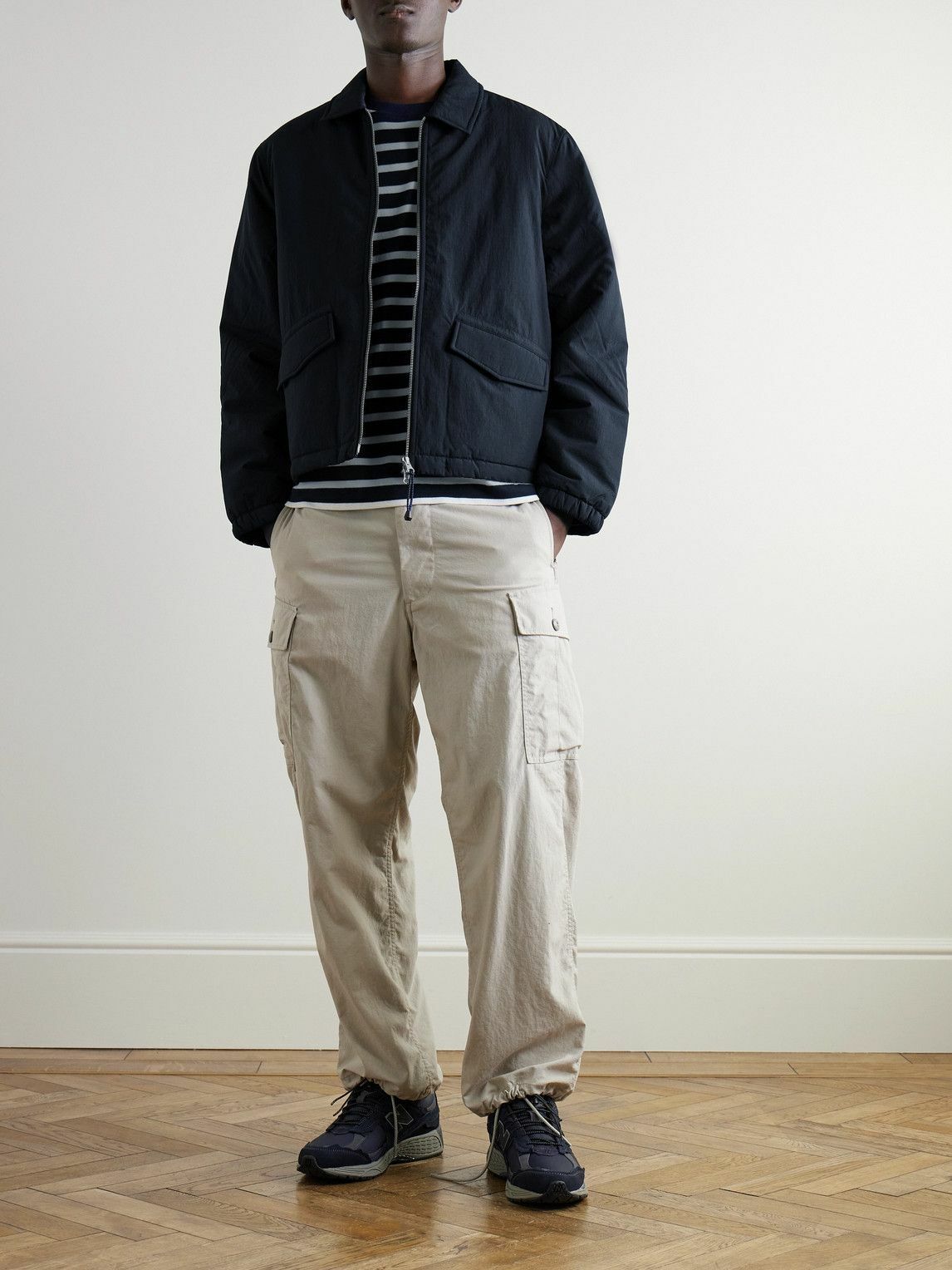Folk - Padded Nylon-Ripstop Bomber Jacket - Blue Folk