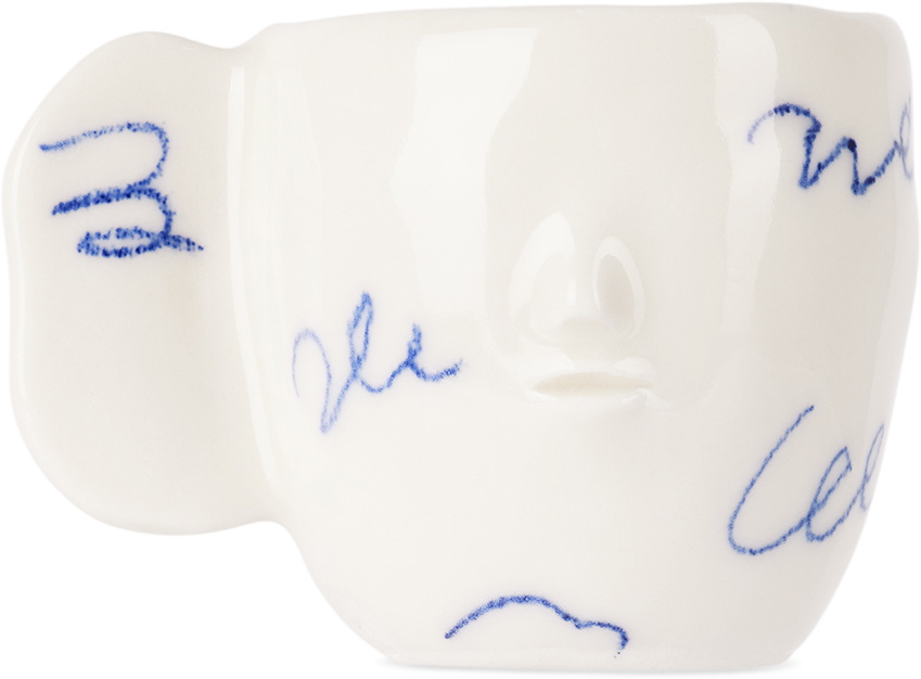 Rami Kim Studio White & Blue Scribble Espresso Cup Rami Kim Studio