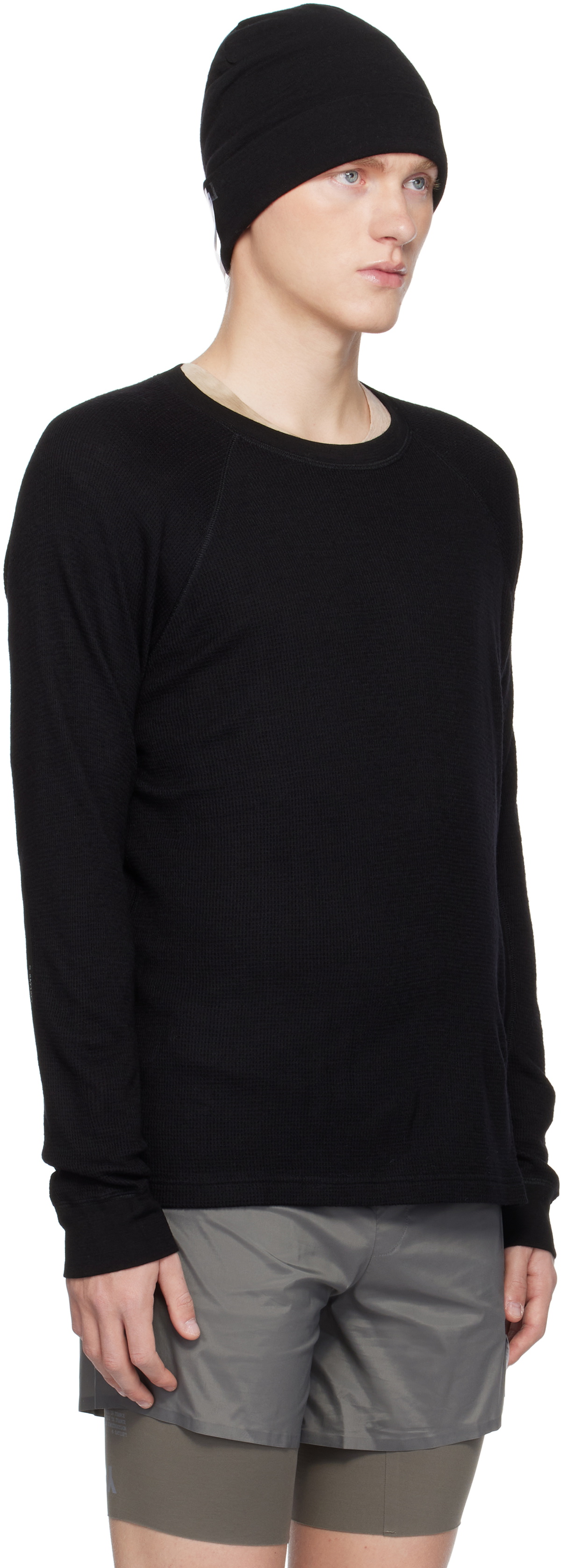 Satisfy Black CloudMerino™ Waffle Base Layer T-shirt Satisfy