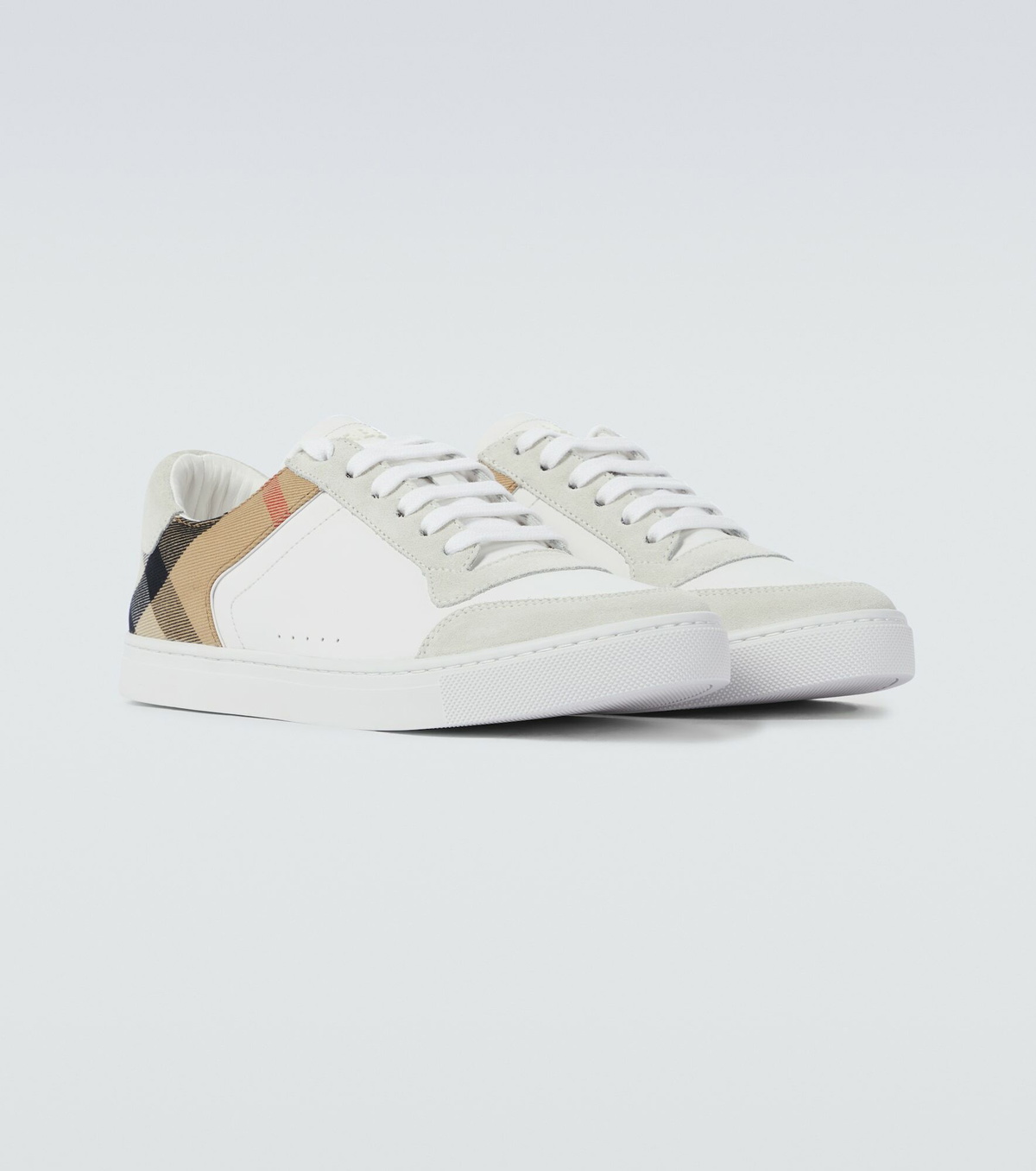 Burberry - Reeth checked leather sneakers Burberry