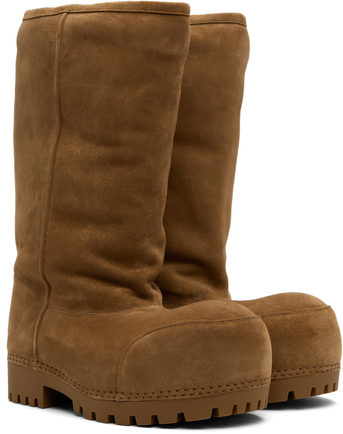 Balenciaga Tan Alaska Fur High Boots Balenciaga