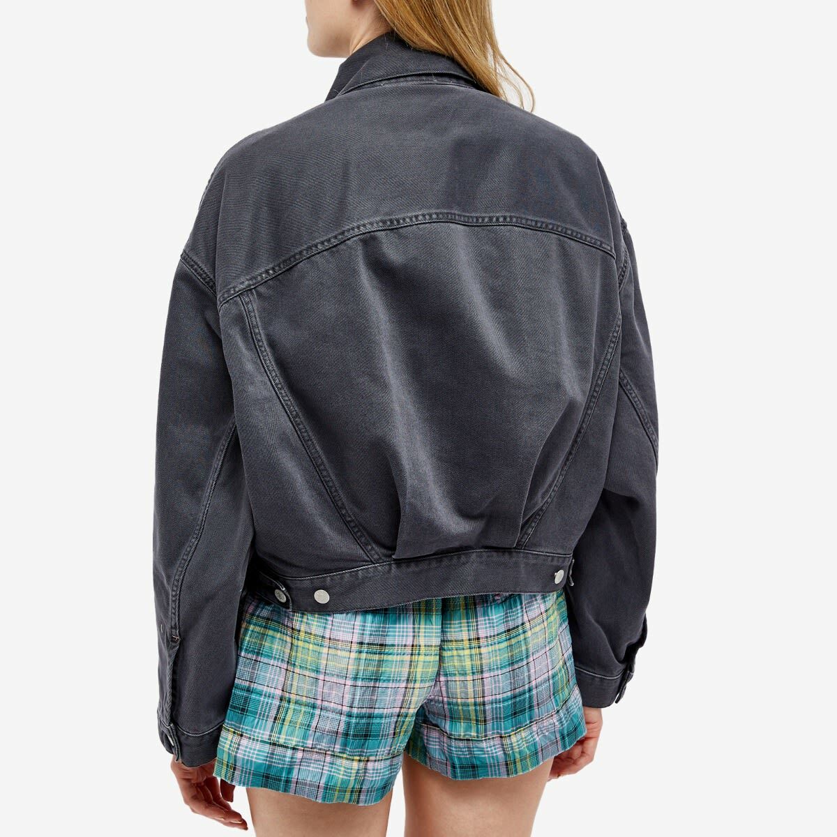 Acne Studios Women's Morris Cropped Faded Black Denim Jacket in Dark ...