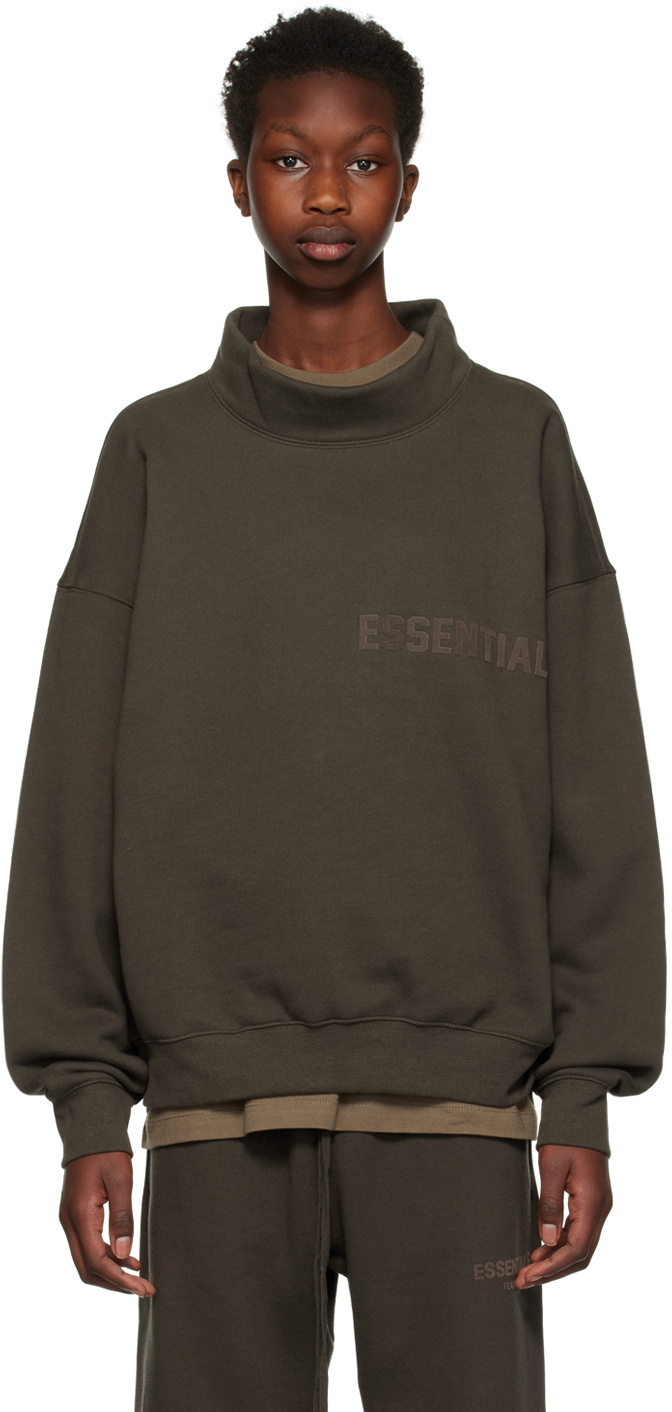 Essentials Gray Mock Neck Sweatshirt Essentials