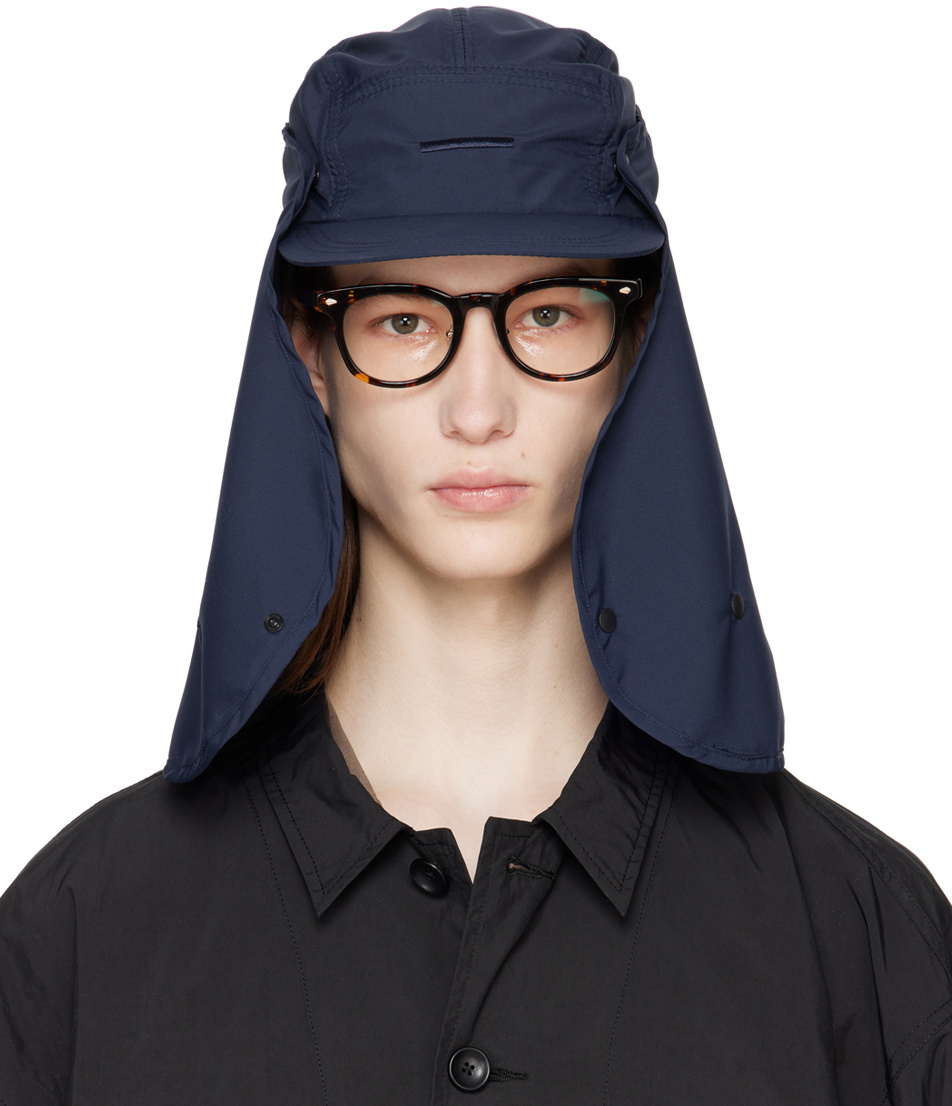 meanswhile Navy Feather Smooth Shade Cap