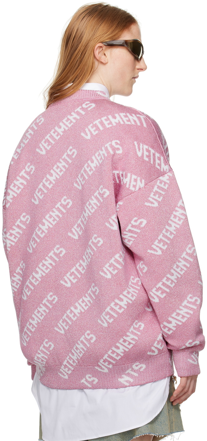 VETEMENTS Pink Jacquard Sweater Vetements