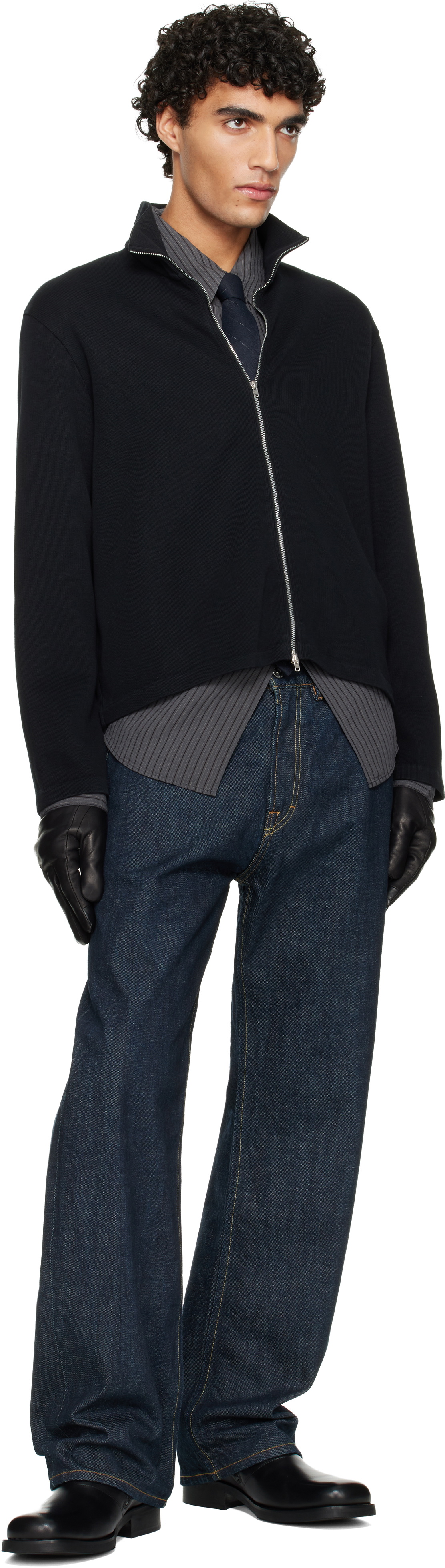 OUR LEGACY Black Shrunken Fullzip Track Jacket Our Legacy