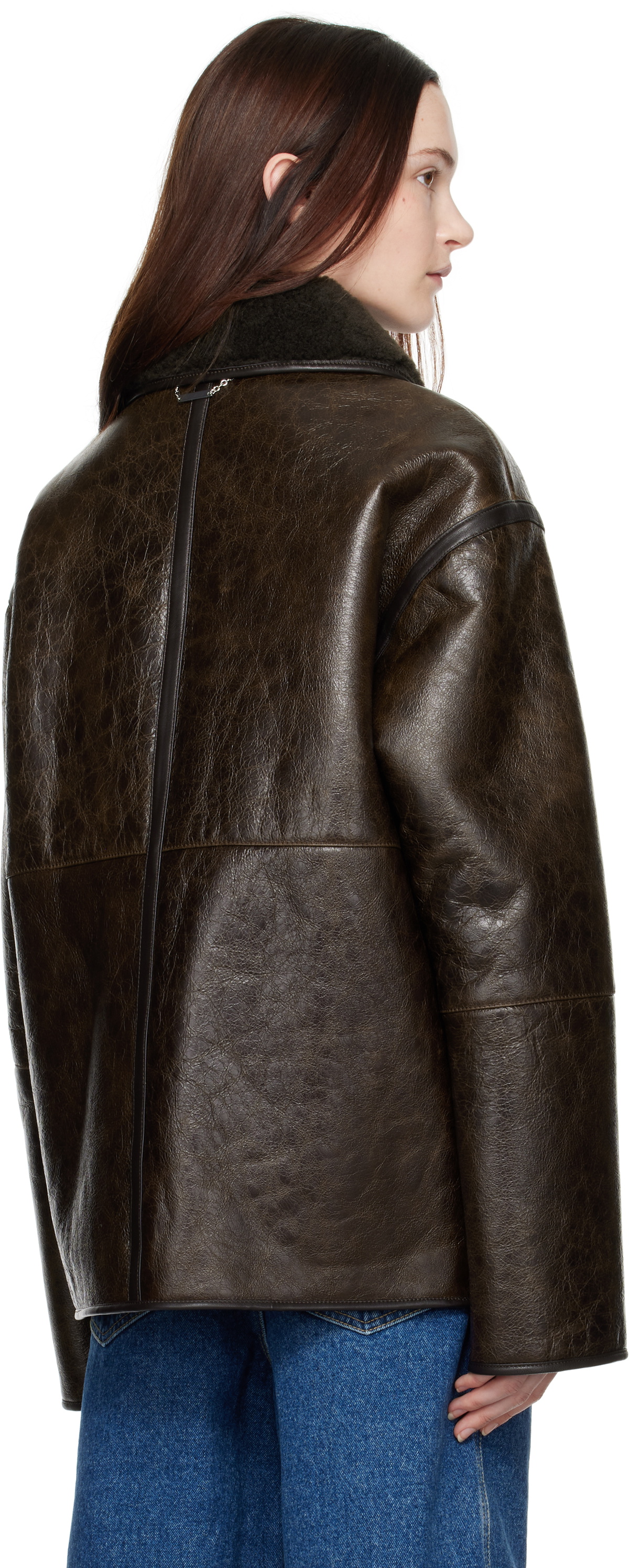 Saks Potts Brown Ada Reversible Leather Jacket Saks Potts