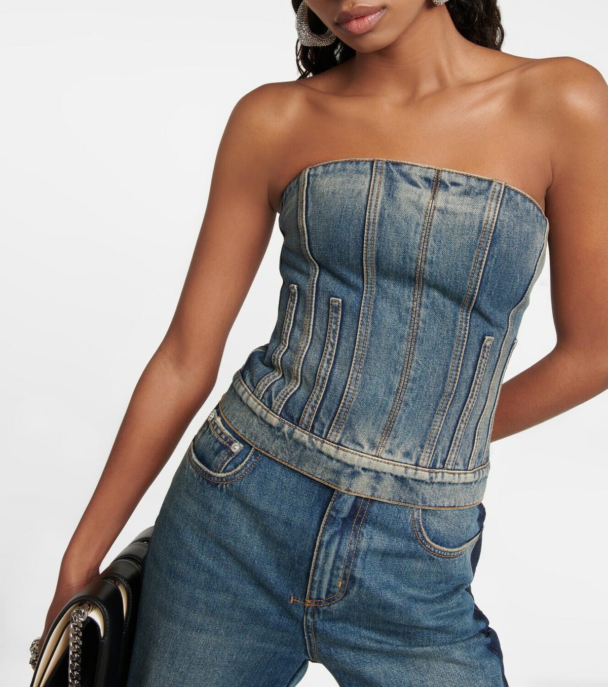 Alexander McQueen - Denim bustier Alexander McQueen