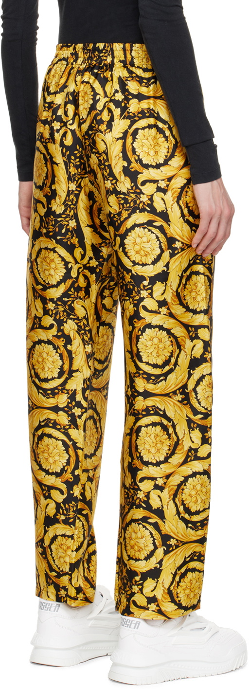 Versace Underwear Black Barocco Pajama Pants Versace Underwear