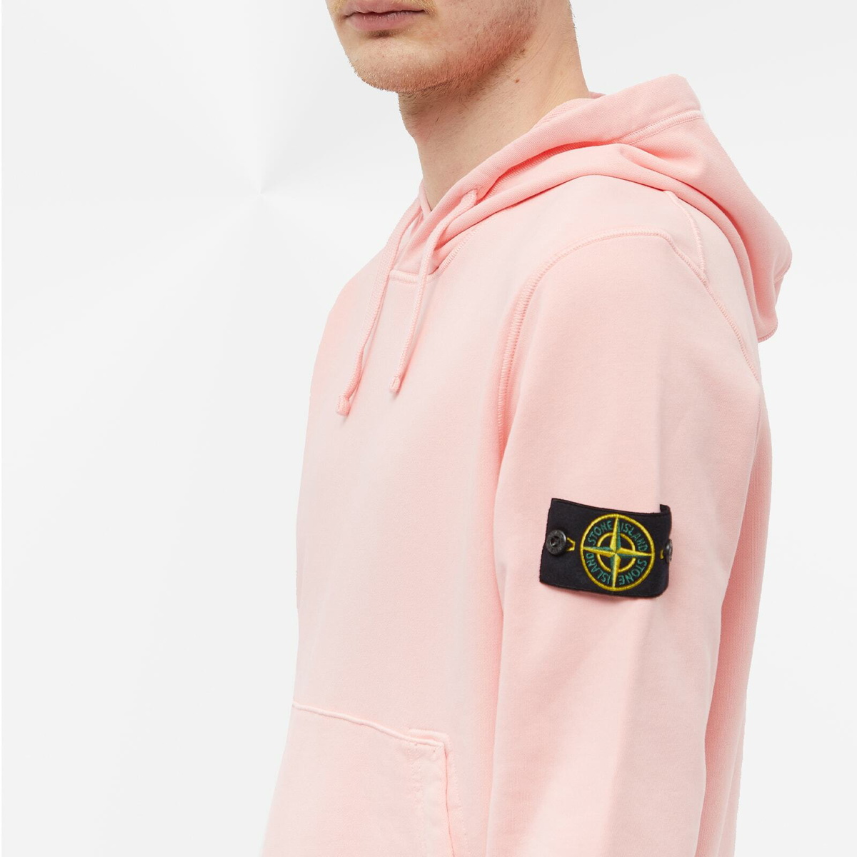 Stone Island Men's Garment Dyed Popover Hoody in Pink Stone Island
