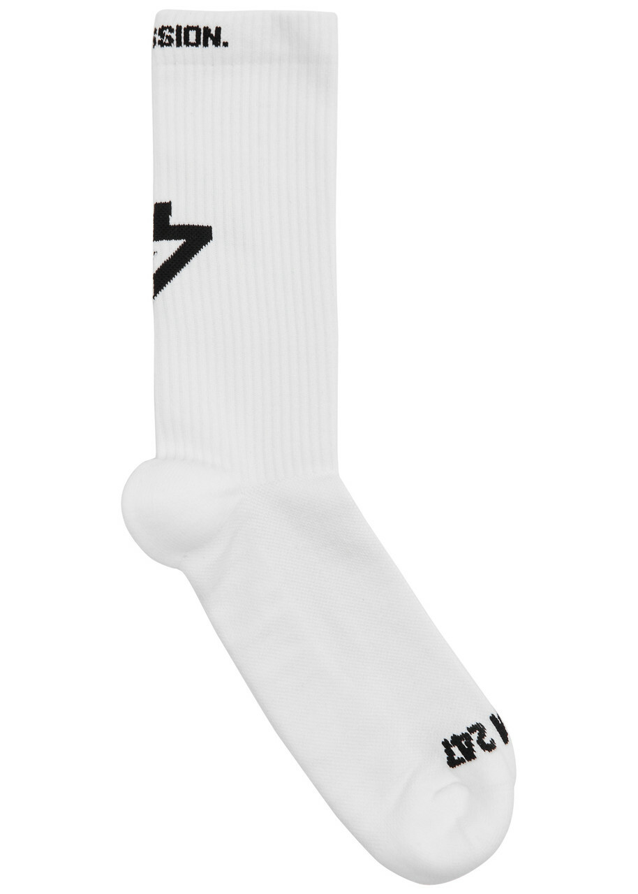 Represent 247 Logo-intarsia Stretch-cotton Socks - White - One Size ...