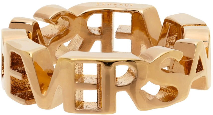 Versace Gold Logo Ring Versace