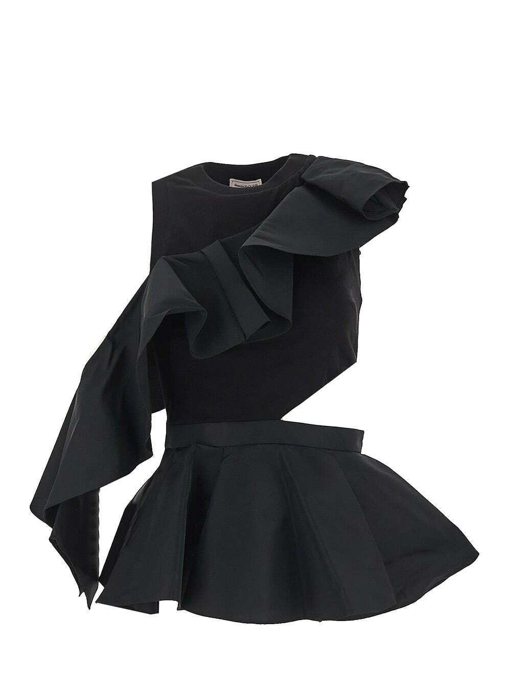Alexander Mcqueen Asymmetric Ruffle Hybrid Top Alexander McQueen