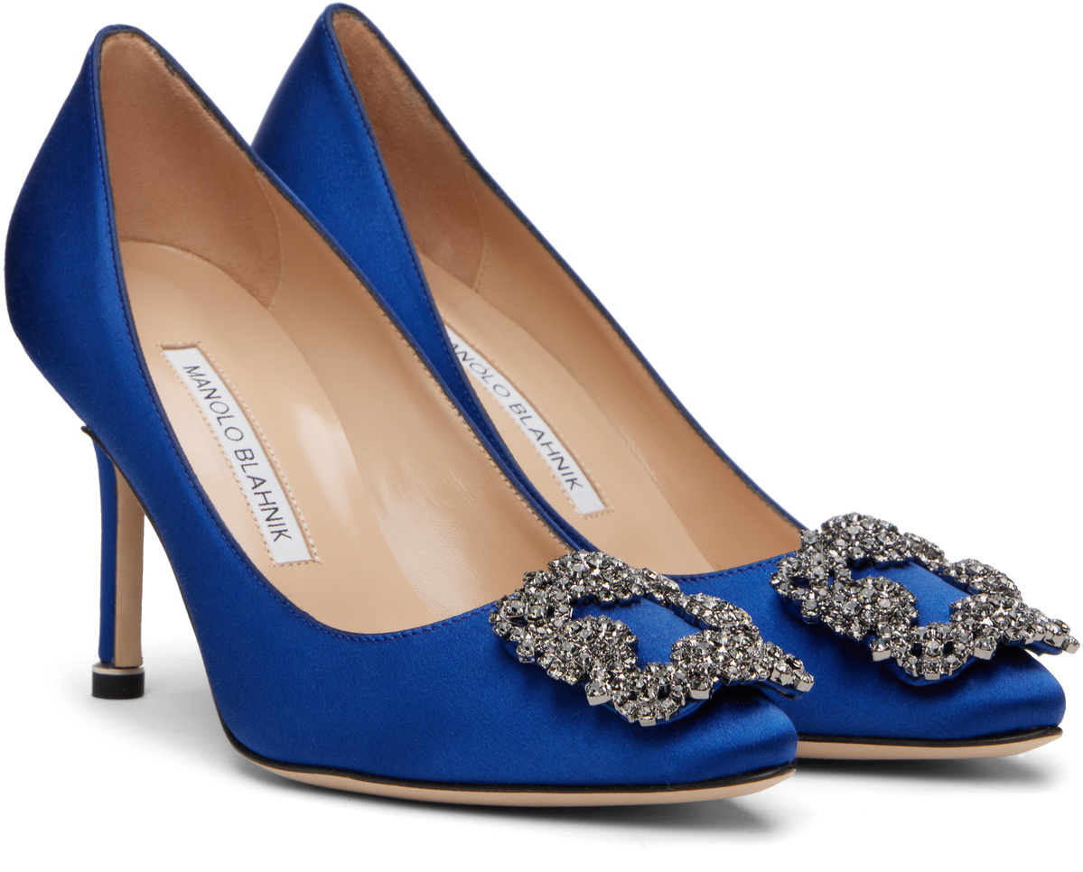 Manolo Blahnik Blue Hangisi Heels Manolo Blahnik