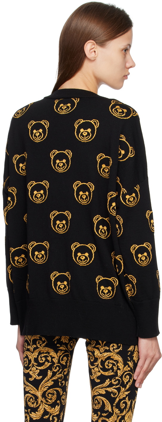 Moschino Black & Gold Teddy Bear Cardigan Moschino