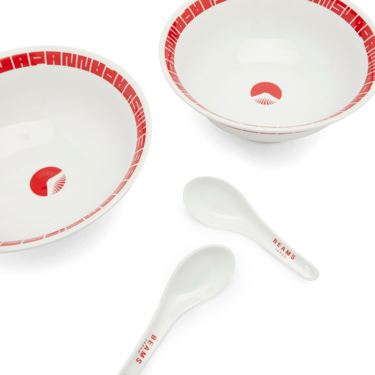 BEAMS JAPAN Ramen Gift Set in White/Red BEAMS JAPAN