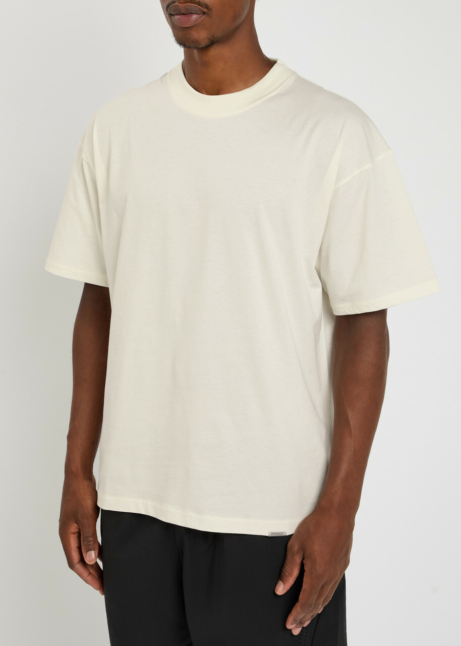 Represent Initial Embroidered Cotton T-shirt White Represent