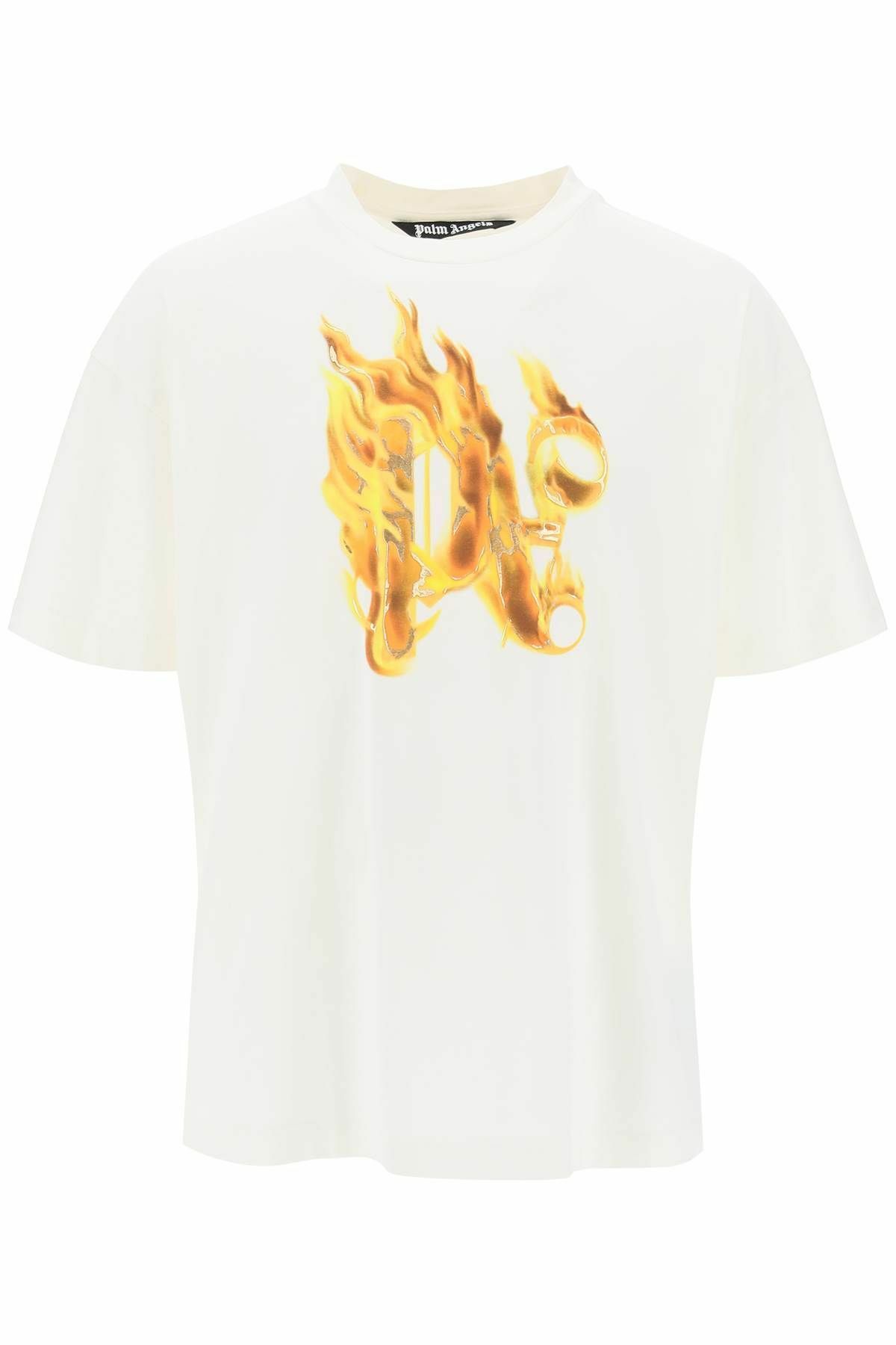 PALM ANGELS "burning monogram t White Palm Angels