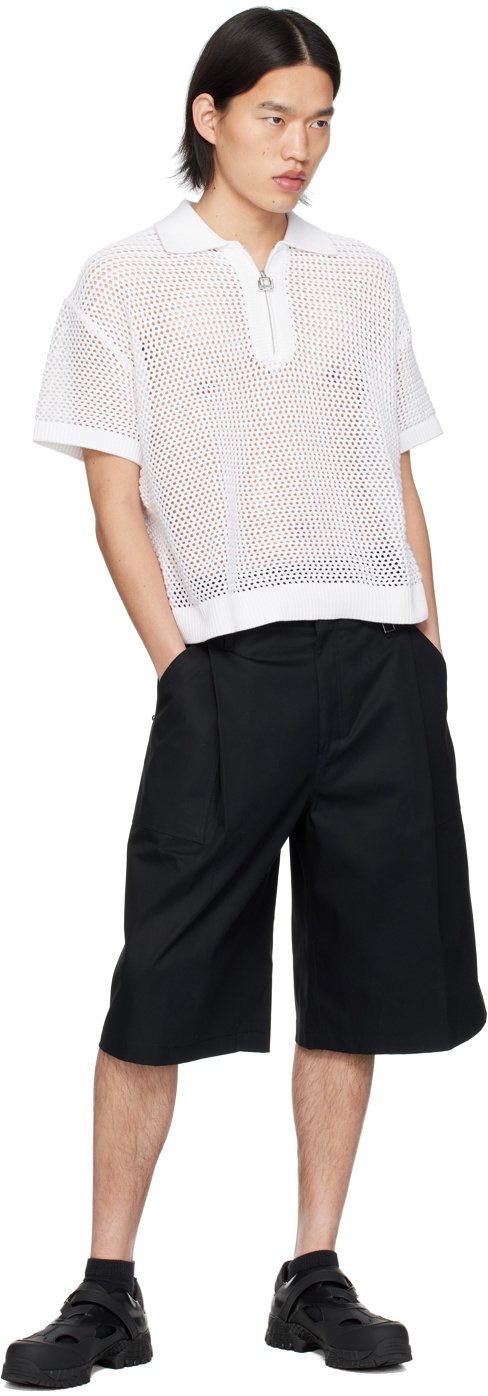 Wooyoungmi White Zip Placket Polo Wooyoungmi