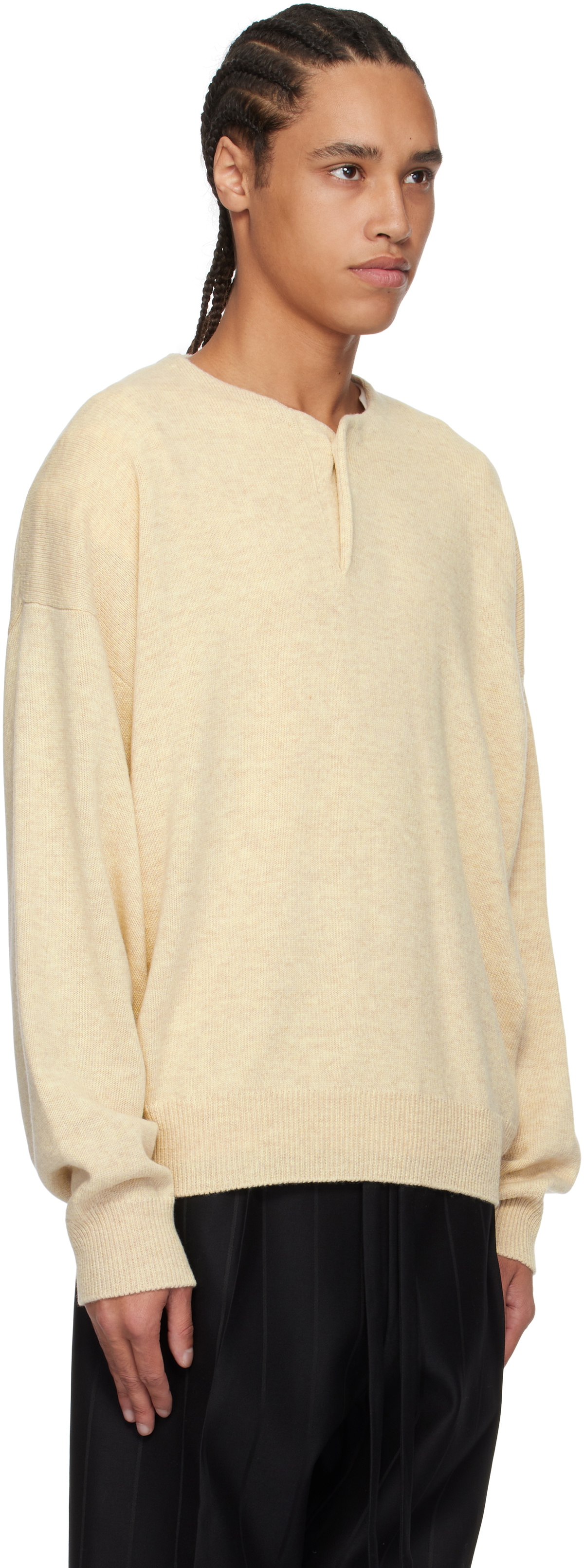 Fear of God Beige Fine Knit Henley Fear Of God