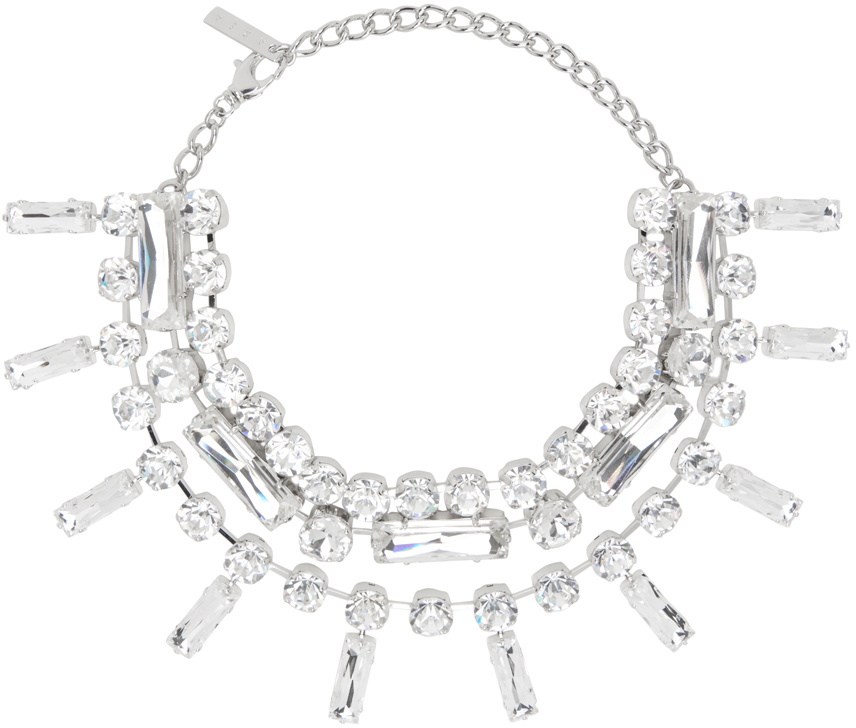 AREA Silver Crystal Baguette Choker AREA