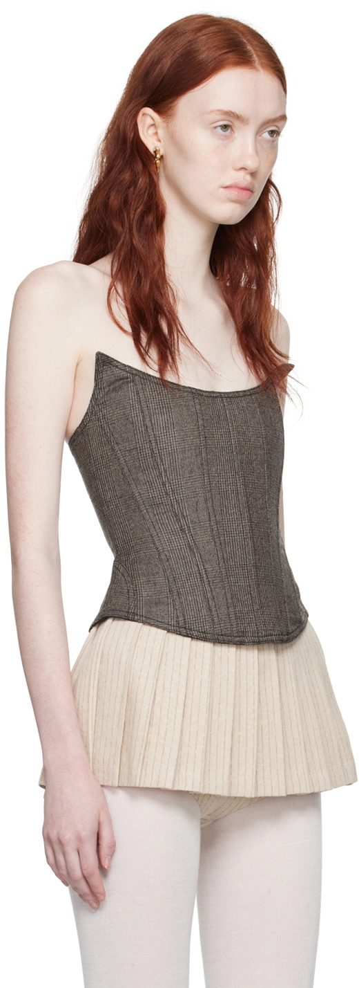Pushbutton Gray Compact Corset Pushbutton