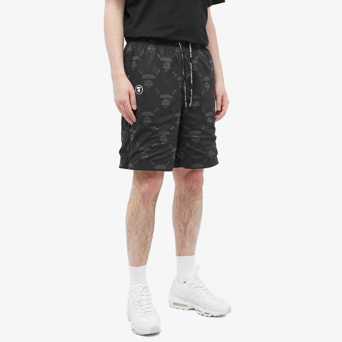 Men's AAPE Dope Mesh Monogram Reversible Short in Black AAPE by A ...