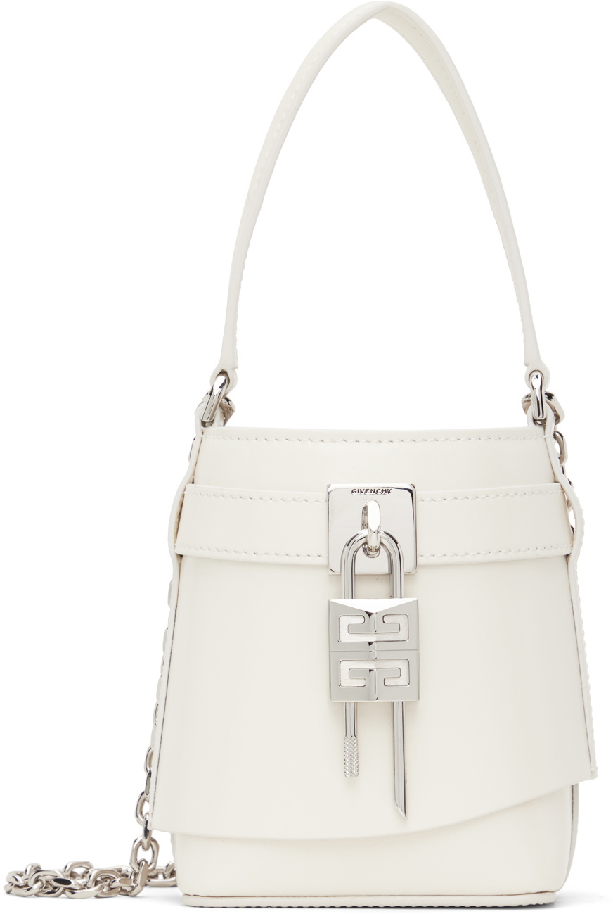 Givenchy White Micro Shark Lock Bucket Bag Givenchy