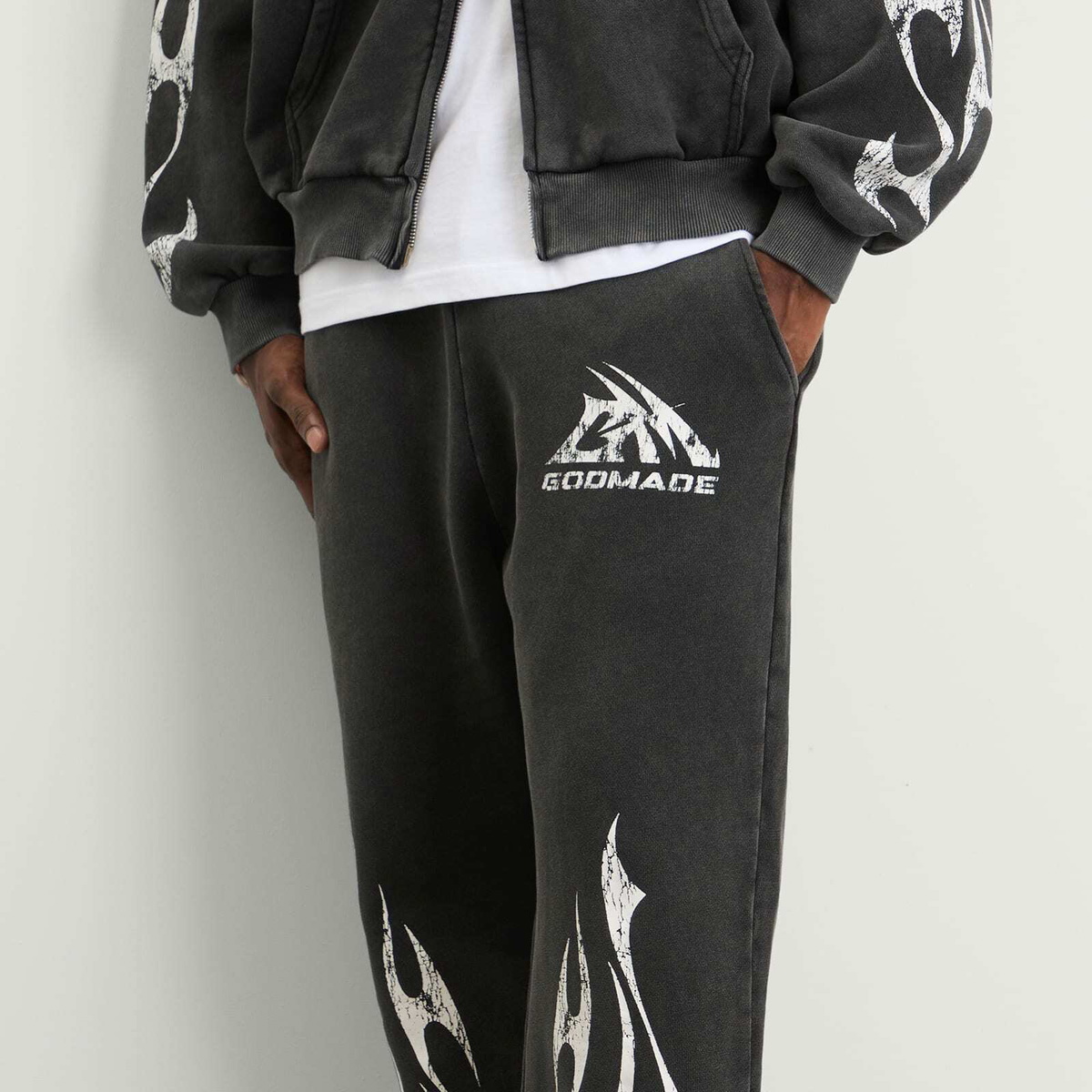 God Made Men's GM Logo Sweatpants in Washed Grey God Made
