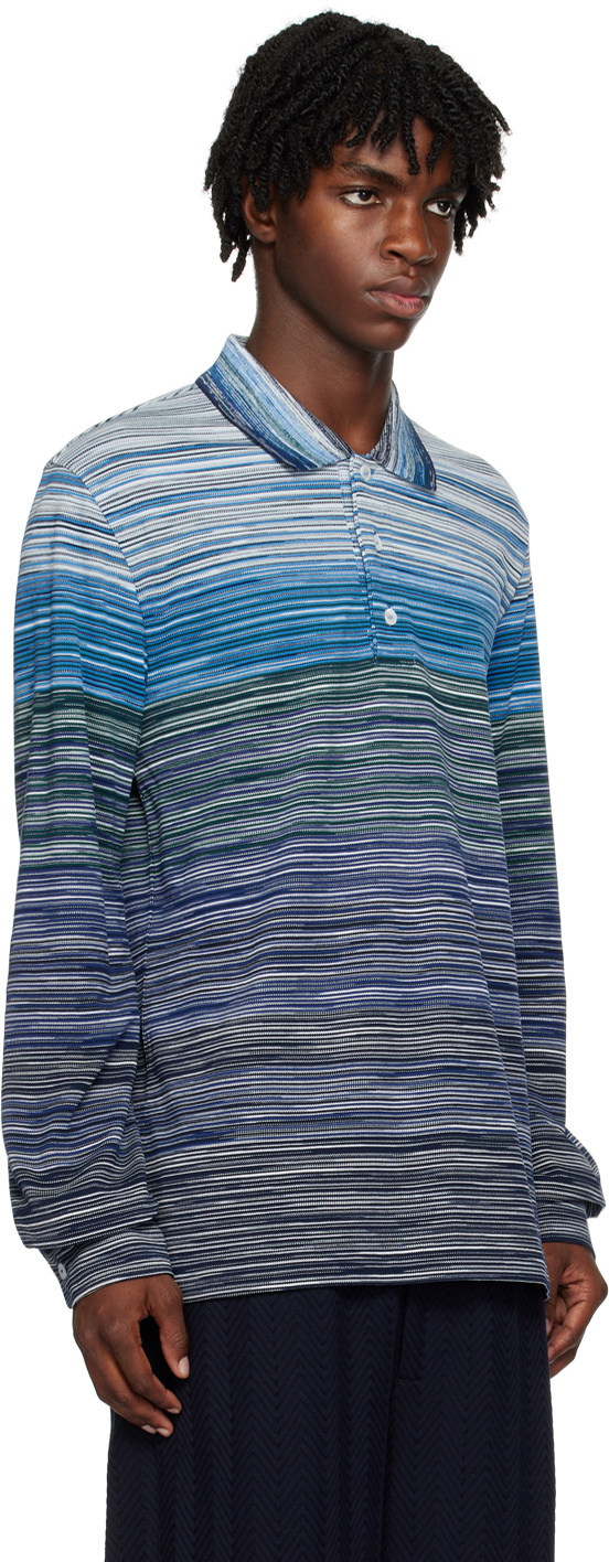 Missoni Blue Striped Polo Missoni