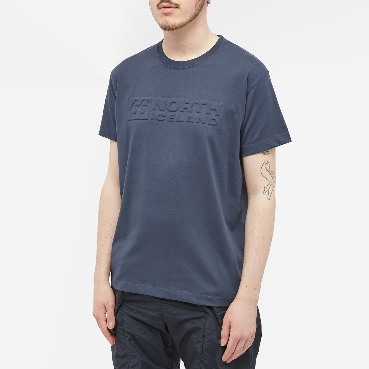 66° North Men's Blaer 66°N Chest Logo T-Shirt in Navy Blue 66° North