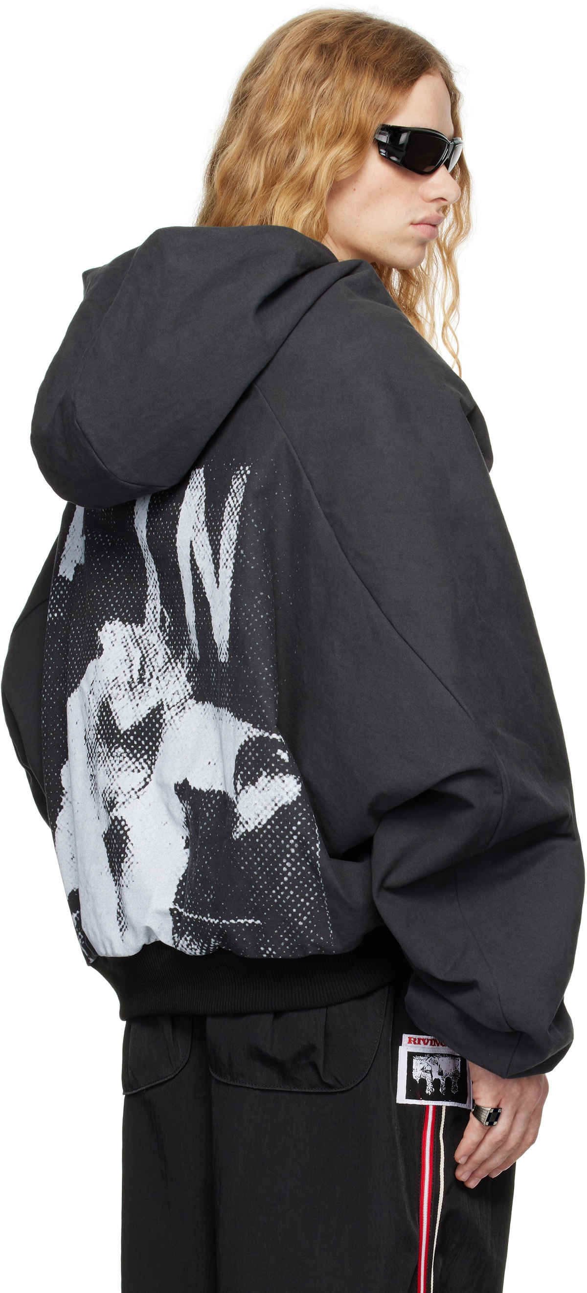 Rivington Roi Rebis Black Hooded Banshee Bomber Jacket Rivington Roi Rebis