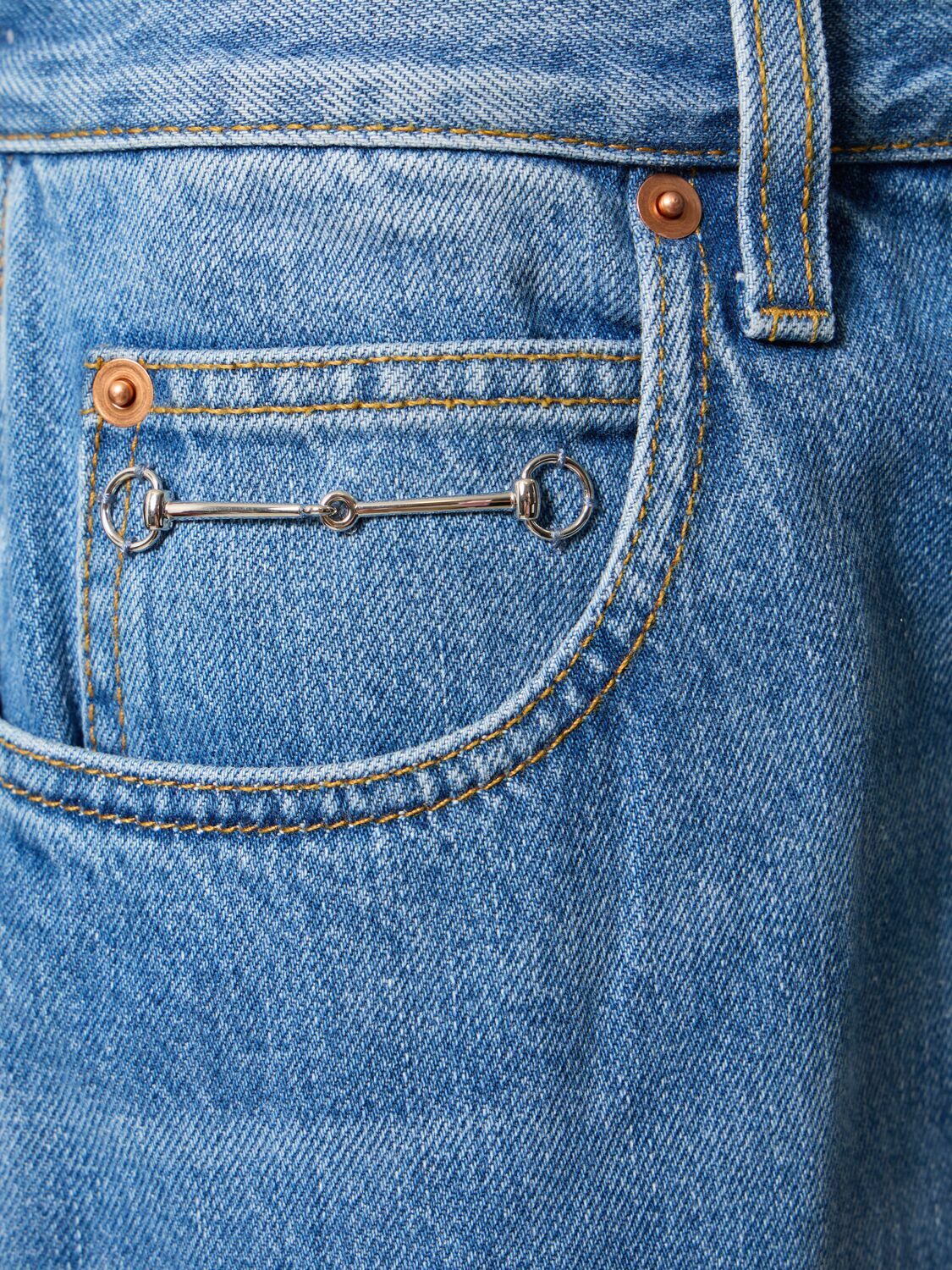 GUCCI - Washed Cotton Denim Jeans Gucci
