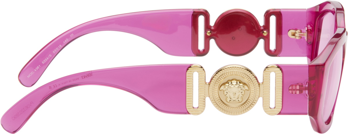 Versace Pink Maxi Medusa Biggie Sunglasses Versace