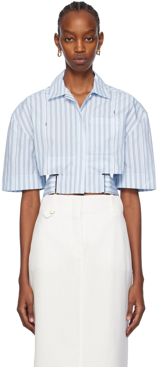 JACQUEMUS Blue Les Sculptures 'La chemise courte Bari' Shirt Jacquemus