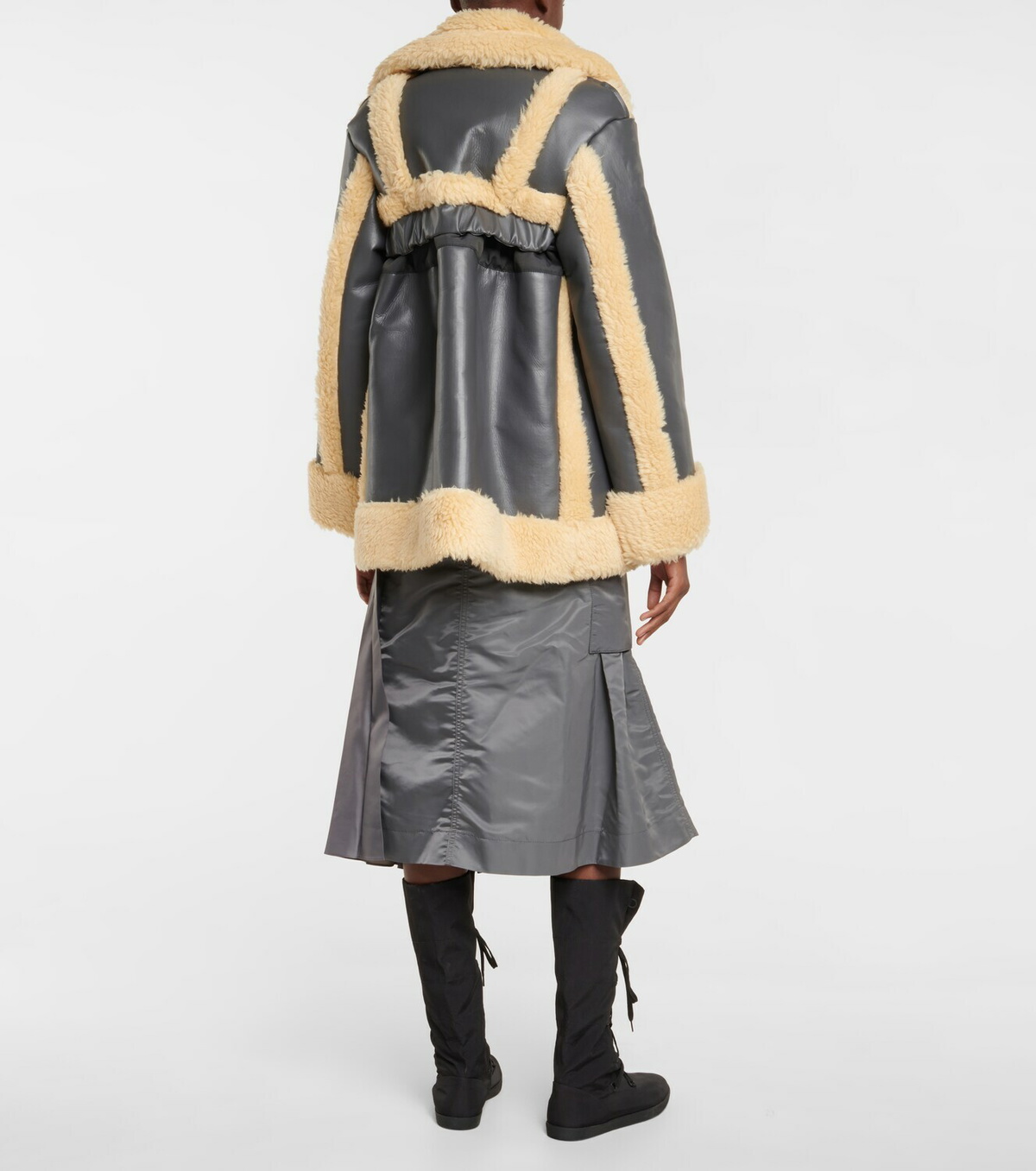 Sacai - Faux shearling-trimmed jacket Sacai