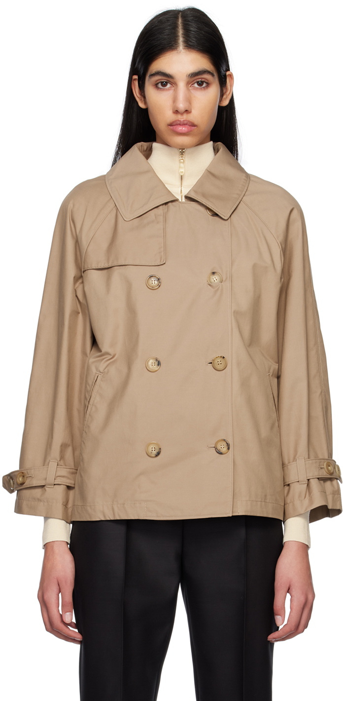 Max Mara Khaki Double-Breasted Jacket Max Mara