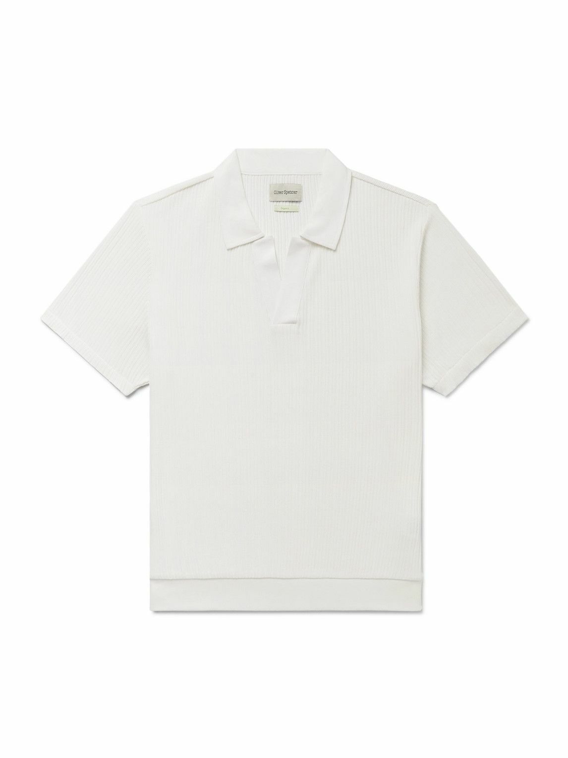 Oliver Spencer - Westcott Ribbed Organic Cotton Polo Shirt - Neutrals ...