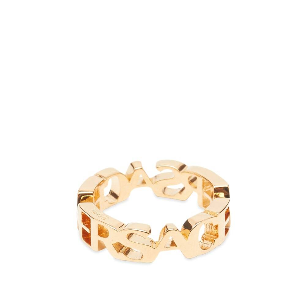 Versace Men's Logo Ring in Gold Versace