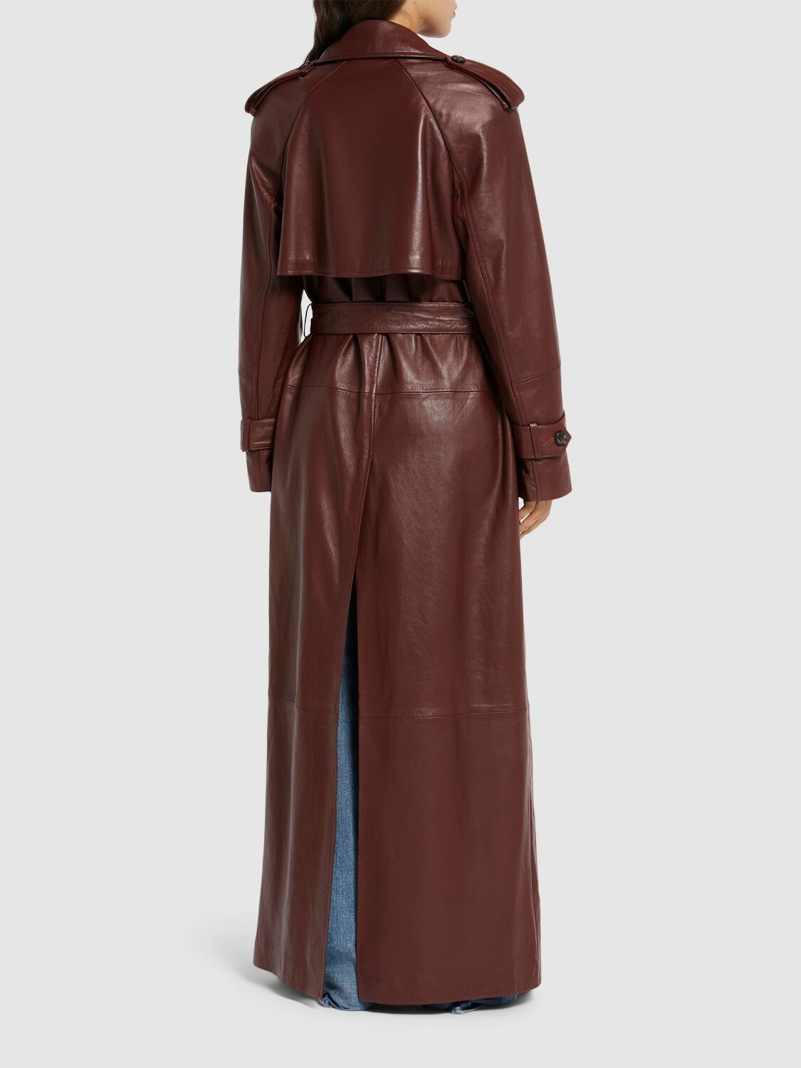 GIUSEPPE DI MORABITO Lamb Leather Long Trench Coat Giuseppe di Morabito