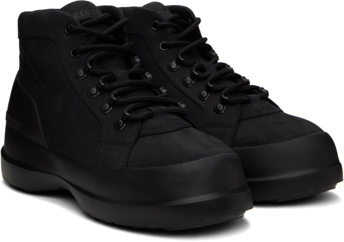 Moon Boot Black Luna Trek Mid Nubuck Boots Moon Boot