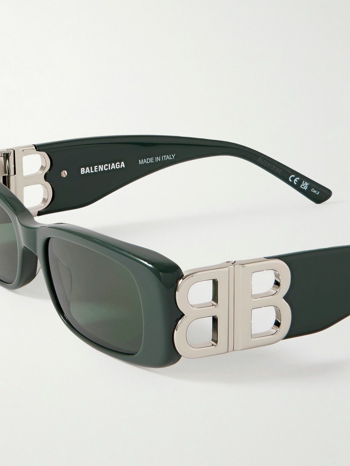 Balenciaga - Dynasty Rectangular-Frame Acetate and Silver-Tone ...