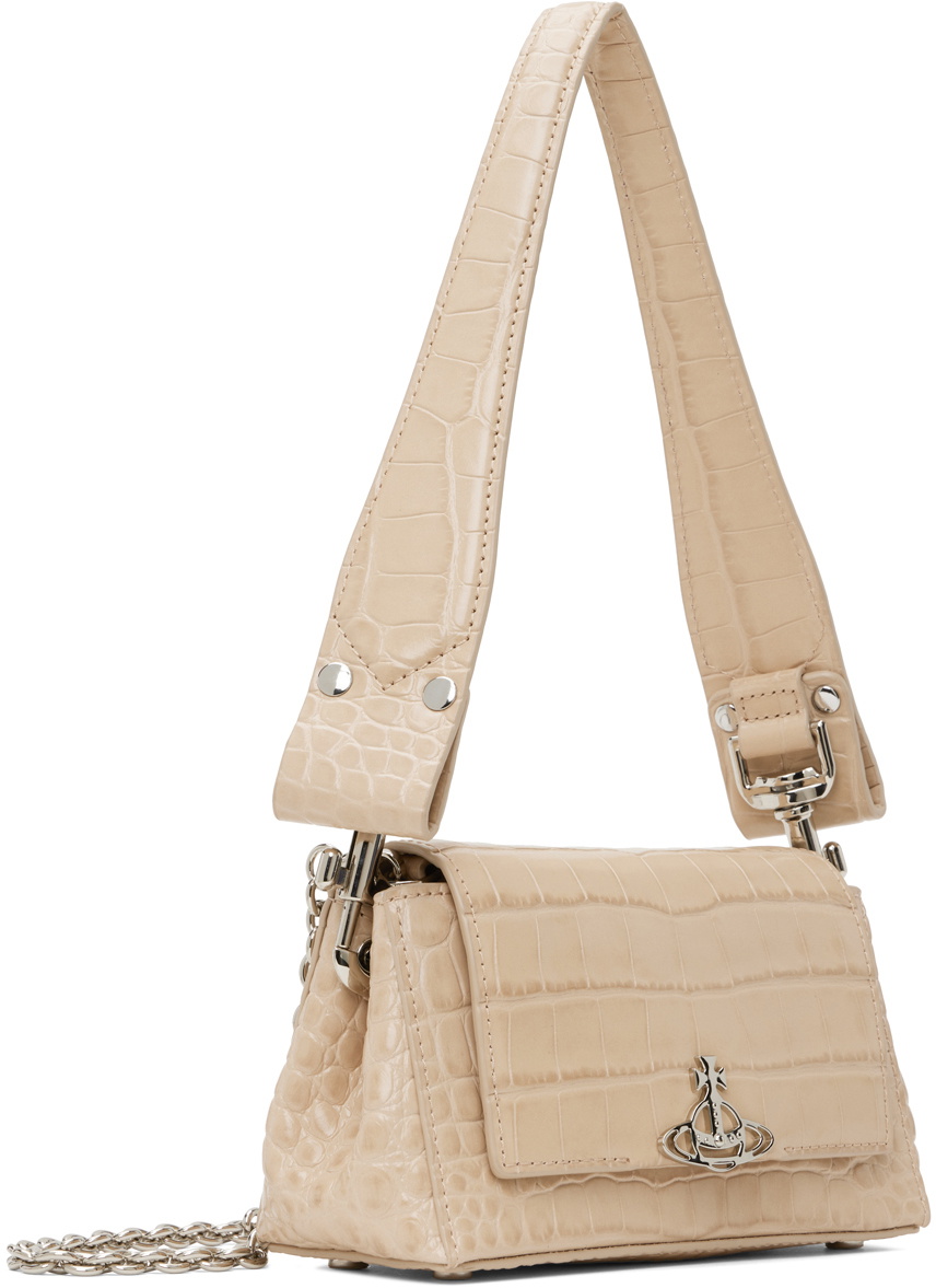 Vivienne Westwood Beige Small Croc Hazel Bag Vivienne Westwood