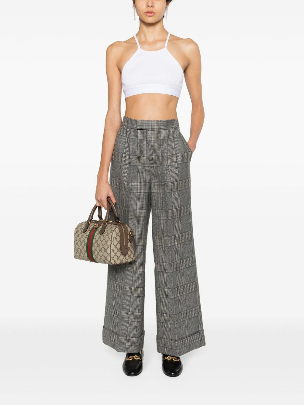 Gucci White Interlocking G Ribbed Crop Top Gucci