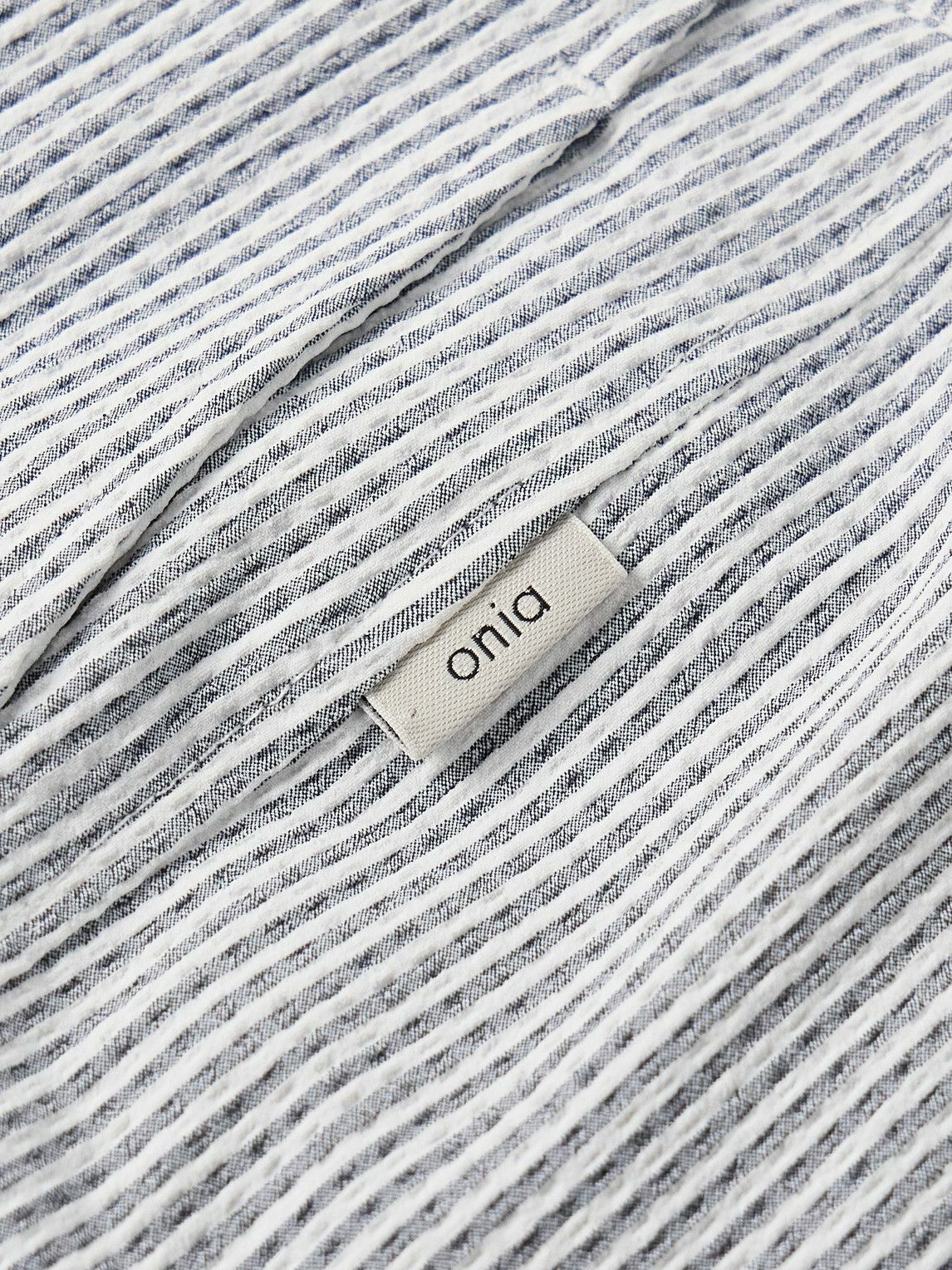 Onia - Calder Straight-Leg Mid-Length Striped Seersucker Swim Shorts ...