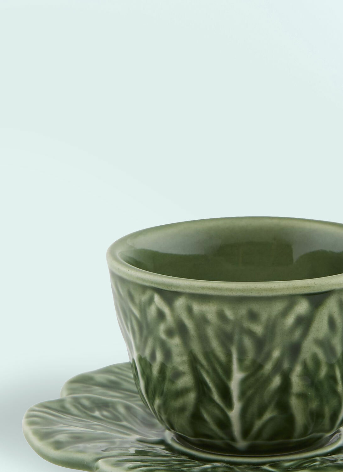 Bordallo Pinheiro Set Of Four Couve Coffee Cups And Saucers Bordallo ...