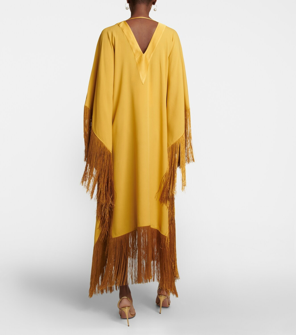 Taller Marmo Fringed California crêpe kaftan Taller Marmo